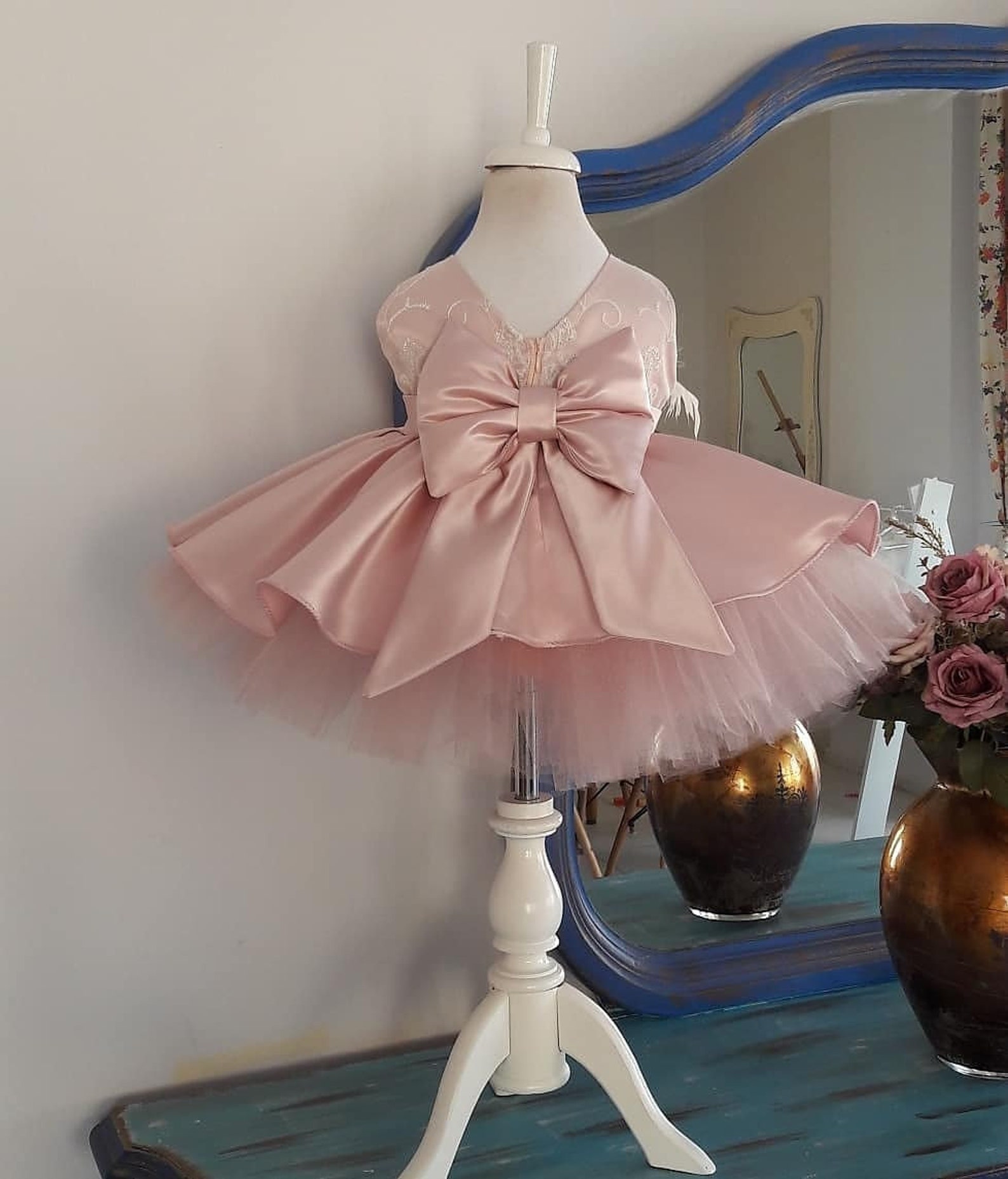 Custom Design Embriodery Baby Gown Baby Girl Rose Dress | Etsy