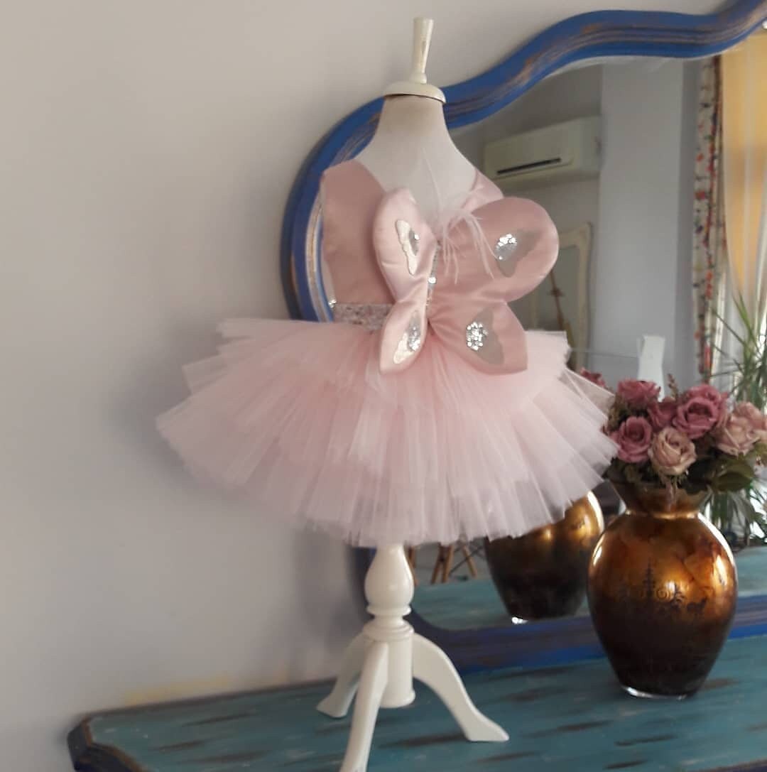 Custom Butterfly Flower Girl Dress Baby Birthday Frock | Etsy