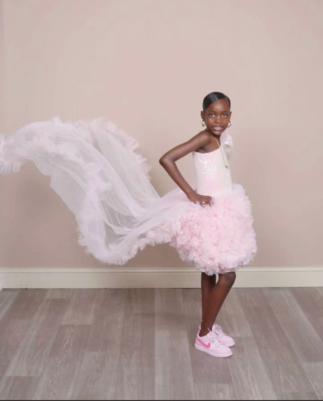 Powder Pink Dress With Train Custom Special Occasion Gown for Girls ...
