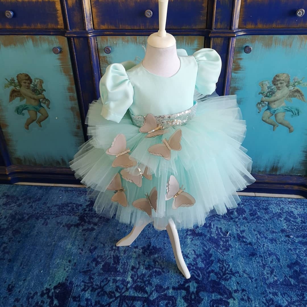Custom Butterfly Flower Girl Dress Baby Birthday Frock | Etsy