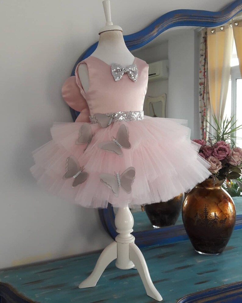 Custom Butterfly Flower Girl Dress Baby Birthday Frock | Etsy