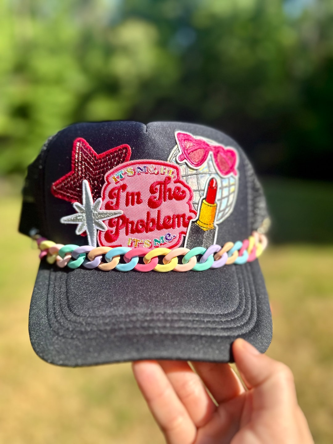 Custom Trucker Hat EMBROIDERED Patches. Multicolor Completely ...