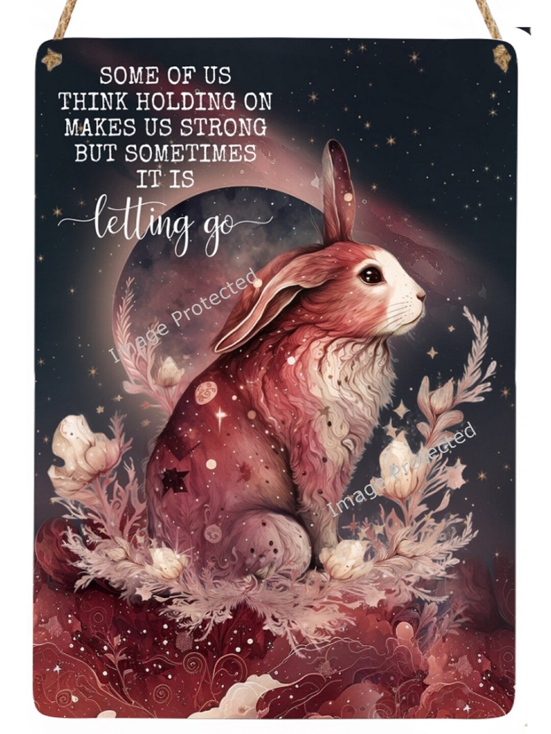 Hanging Metal Sign - Celestial Rabbit - Motivational Quote - Being ...