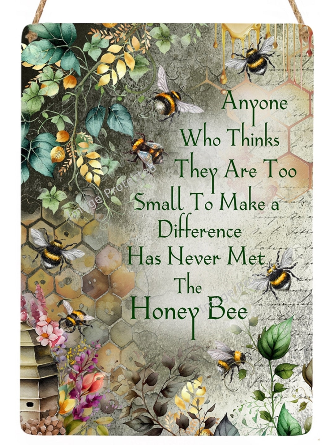 Hanging Metal Sign Bee Sign Motivational Quote - Etsy