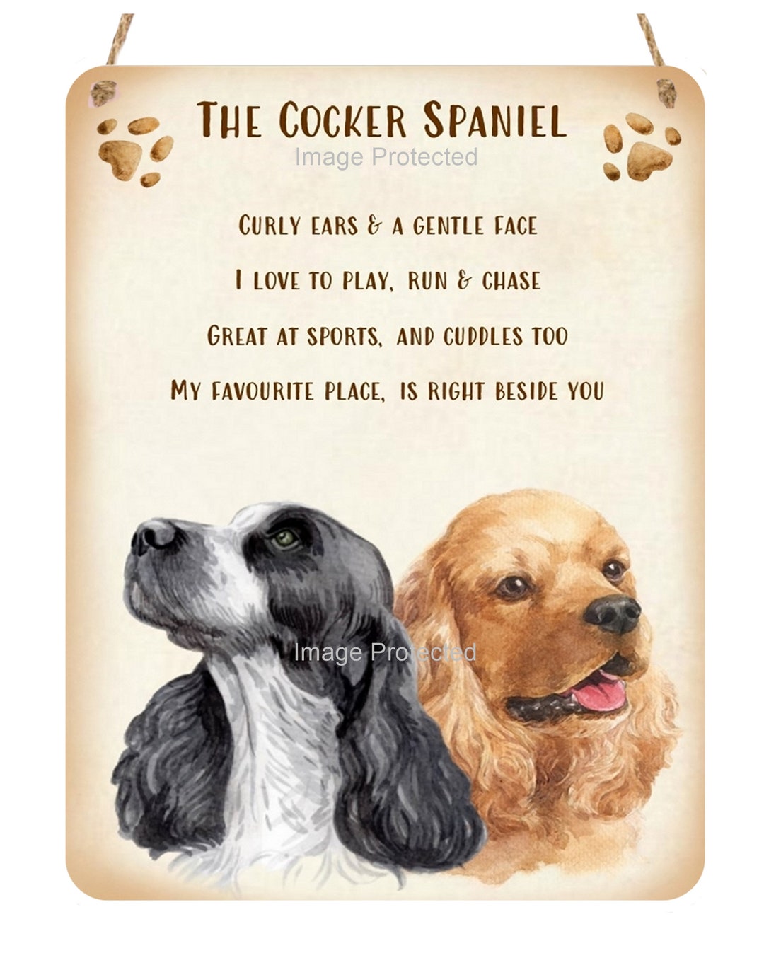 Metal Dog Sign the Cocker Spaniel - Etsy