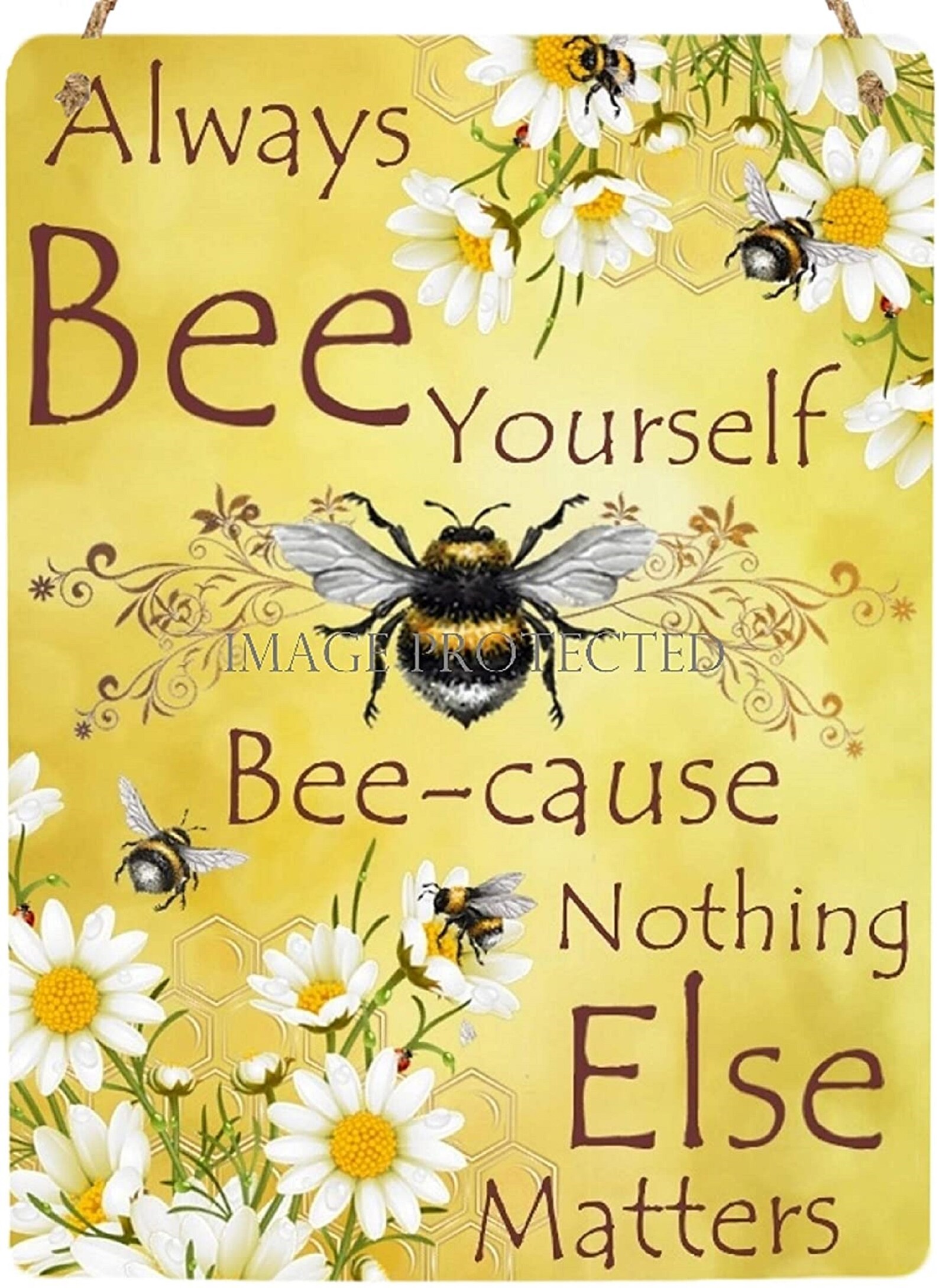 Hanging Metal Sign Bumble Bee Wall Sign Bee Yourself. - Etsy