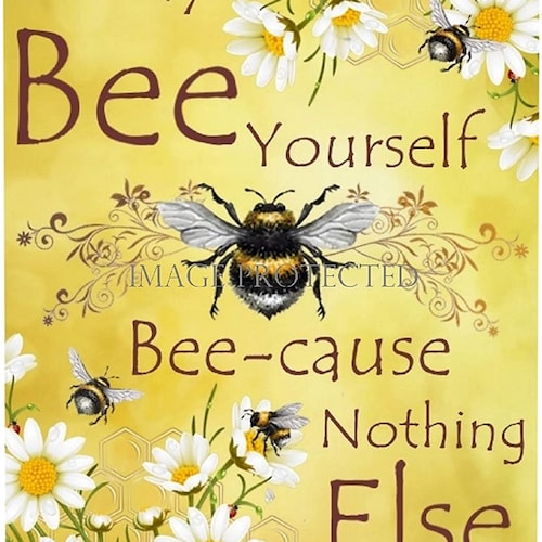 Hanging Metal Sign Bumble Bee Wall Sign Bee Yourself. - Etsy