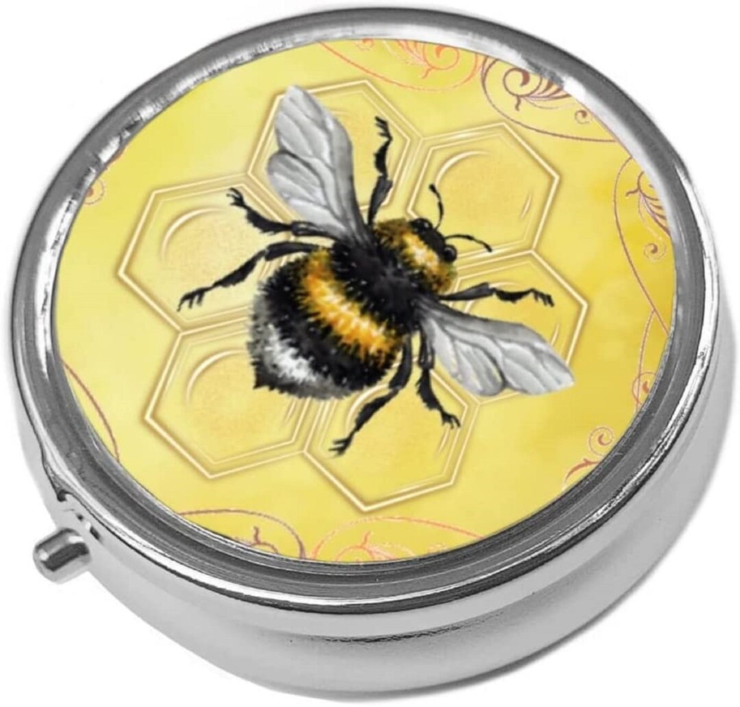 Bumble Bee Round Pill / Trinket Box - Etsy