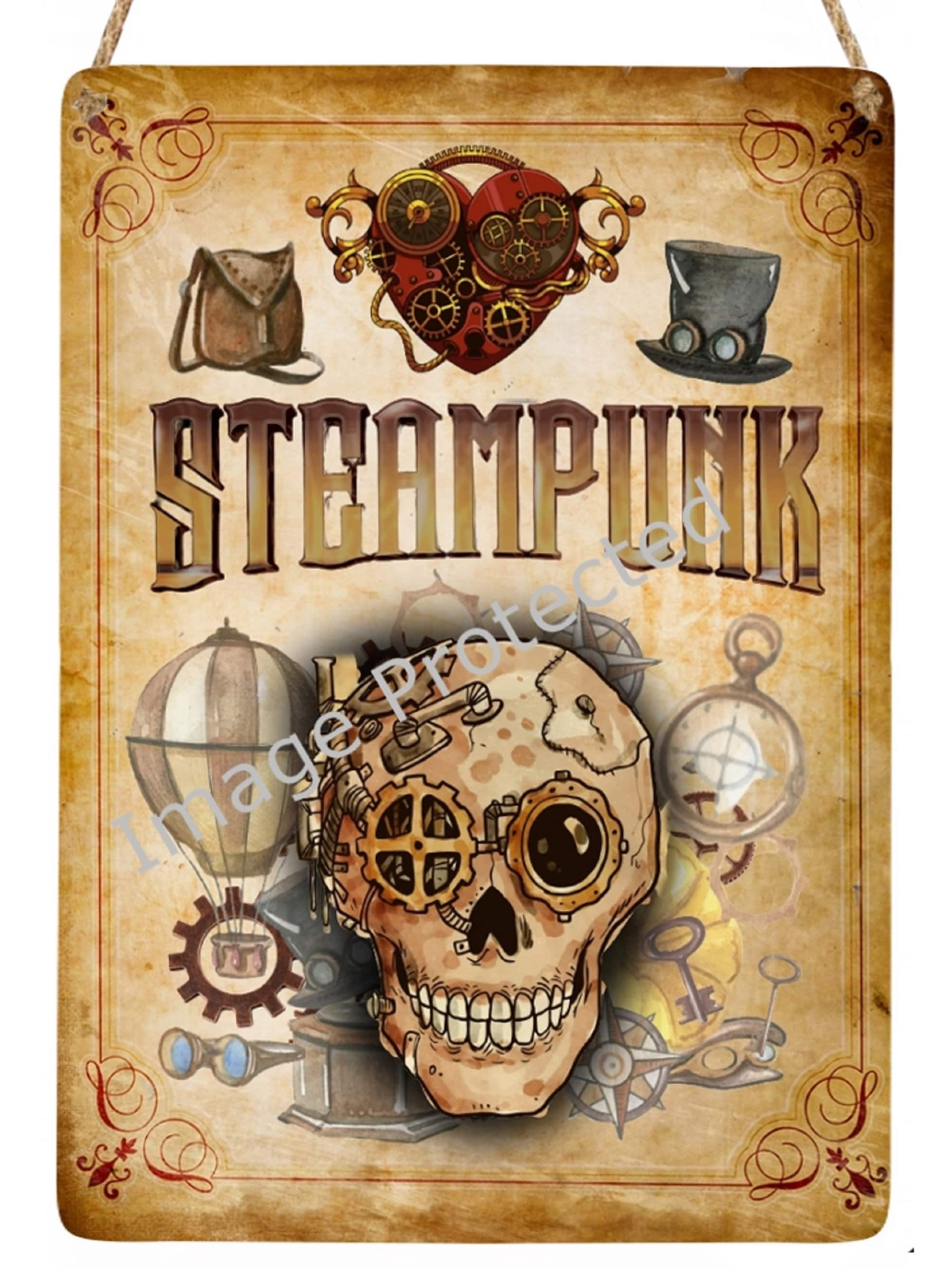Metal Hanging Sign Steampunk Skull Steam Punk | Etsy