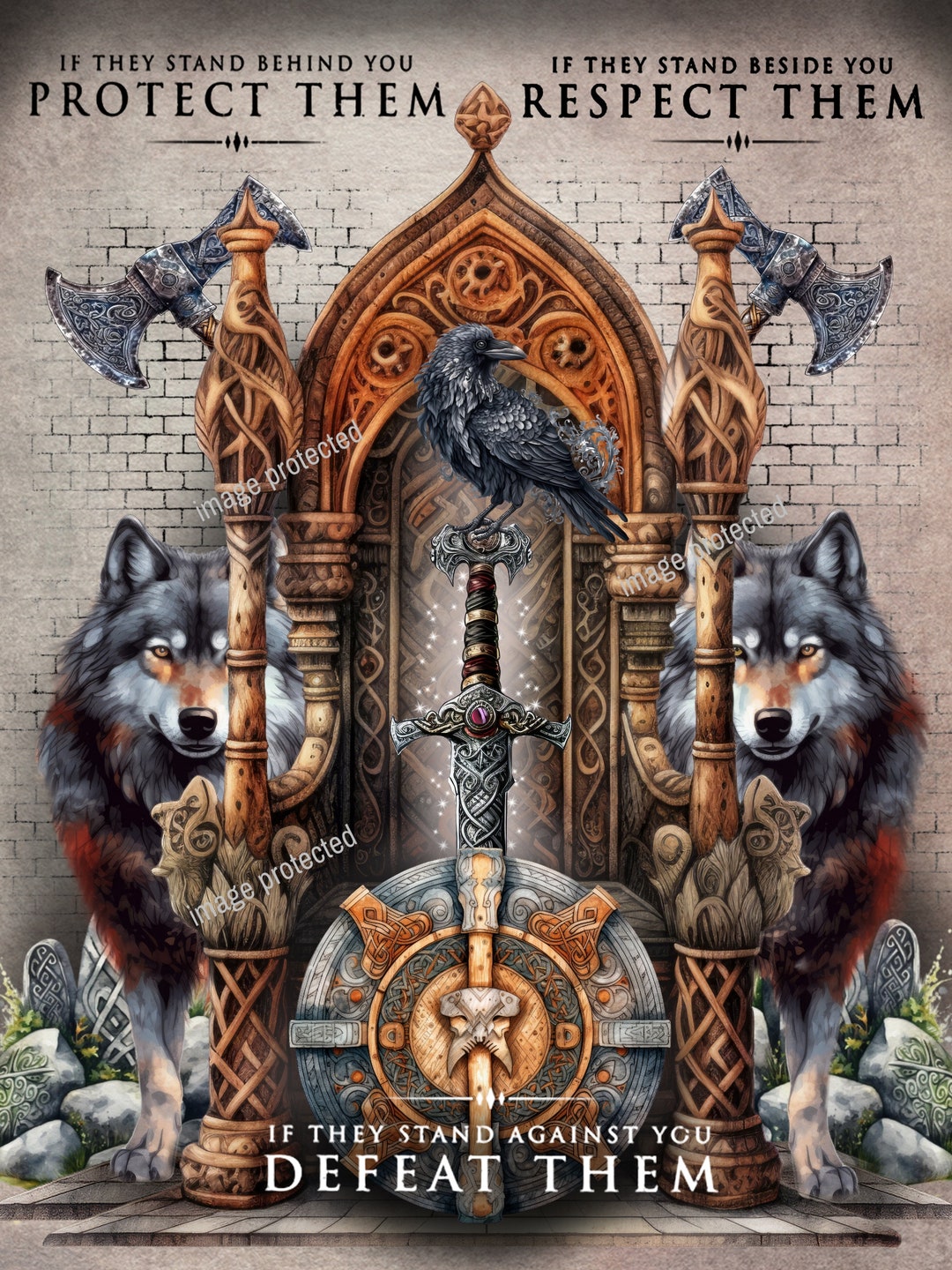 Viking A4 Art Print With Quote If the Stand Behind You,protect Them,if ...