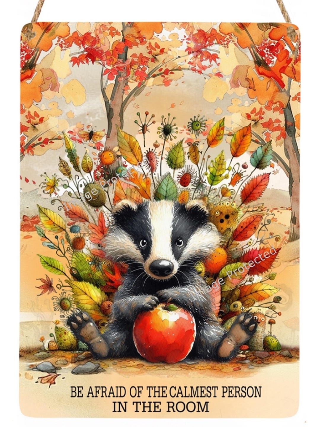 Hanging Metal Sign Badger Sign Motivational Quote Be Afraid of the ...