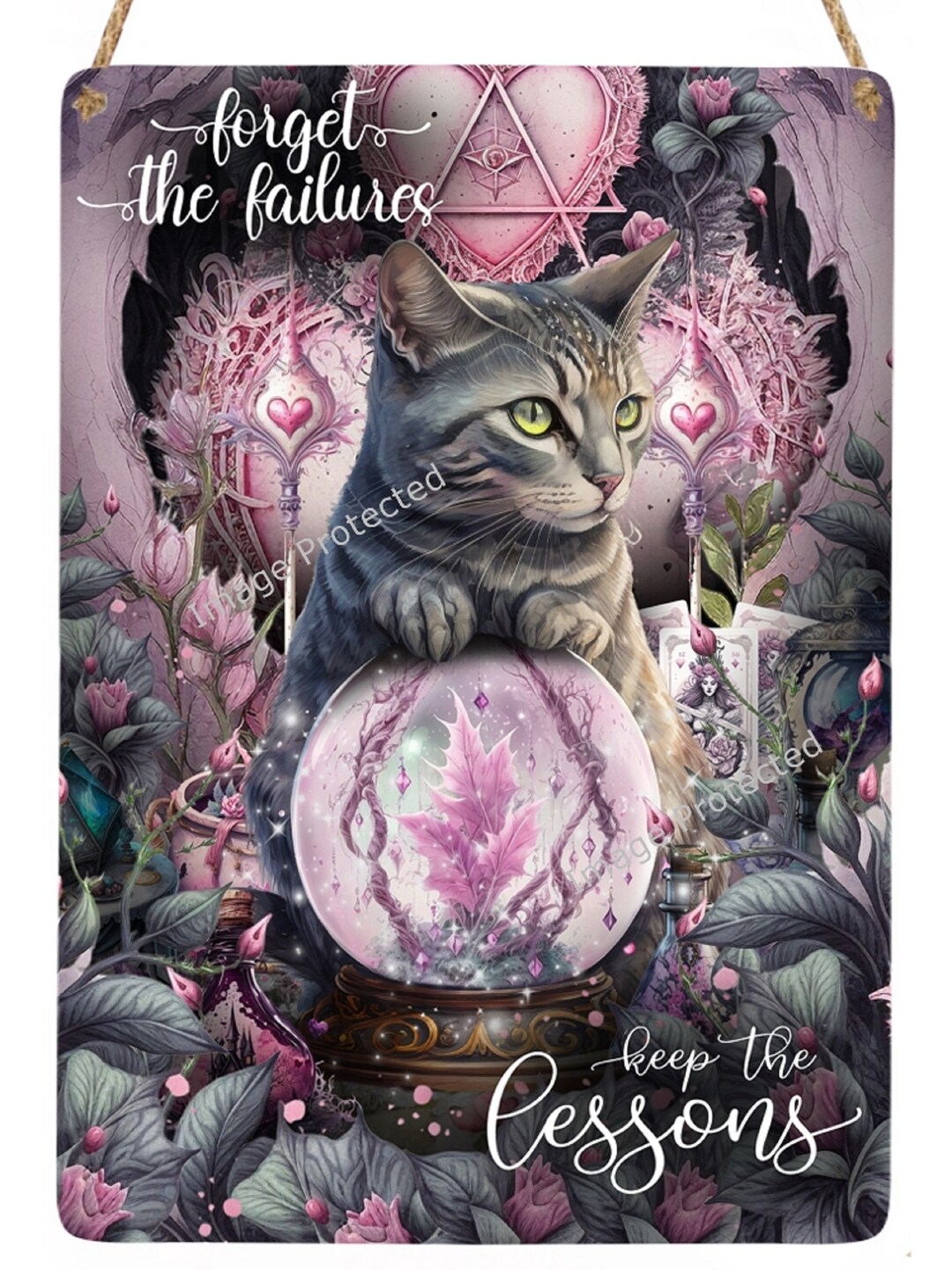 Tabby Cat Sign Tabby Cat Art Hanging Metal Sign Motivational Quote ...