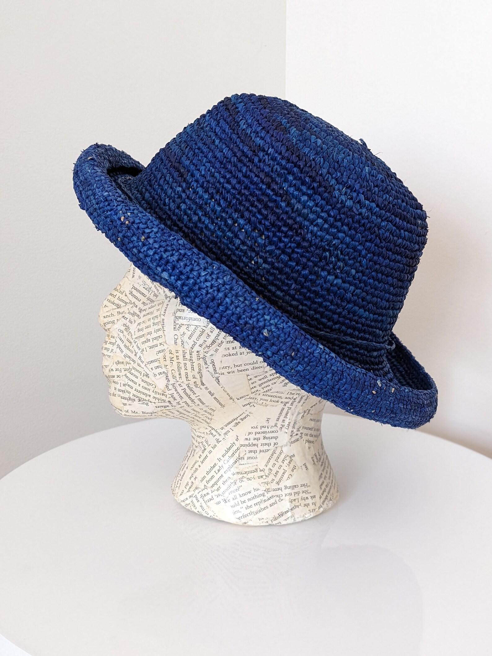 Crocheted Raffia Small Brim Sun Hat, Made in Madagascar Blue - Etsy
