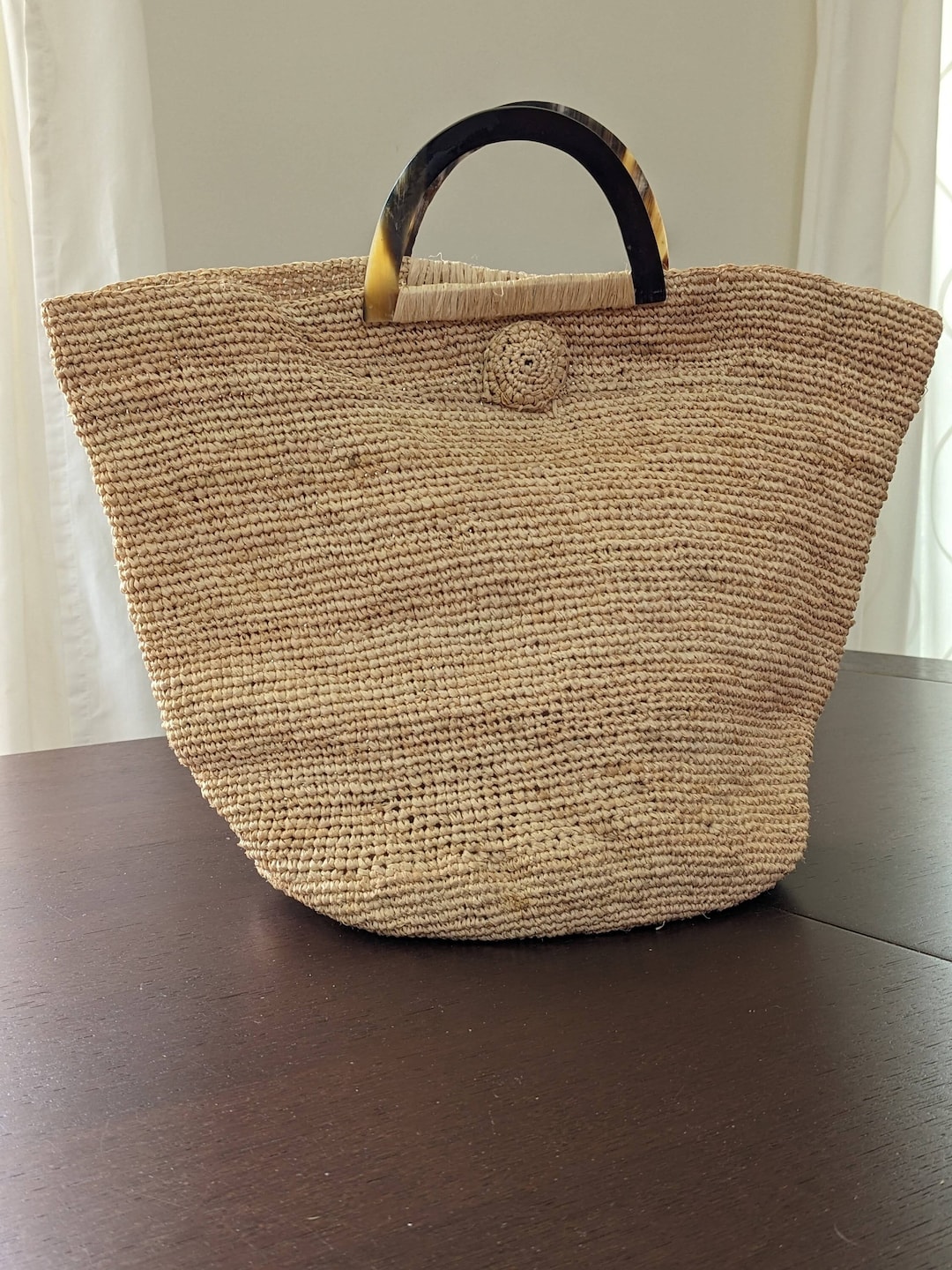 Summer Raffia Bag, Crochet Natural Straw Beach Tote, Made in Madagascar ...
