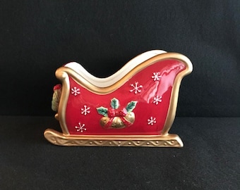 Ceramic santa sleigh | Etsy