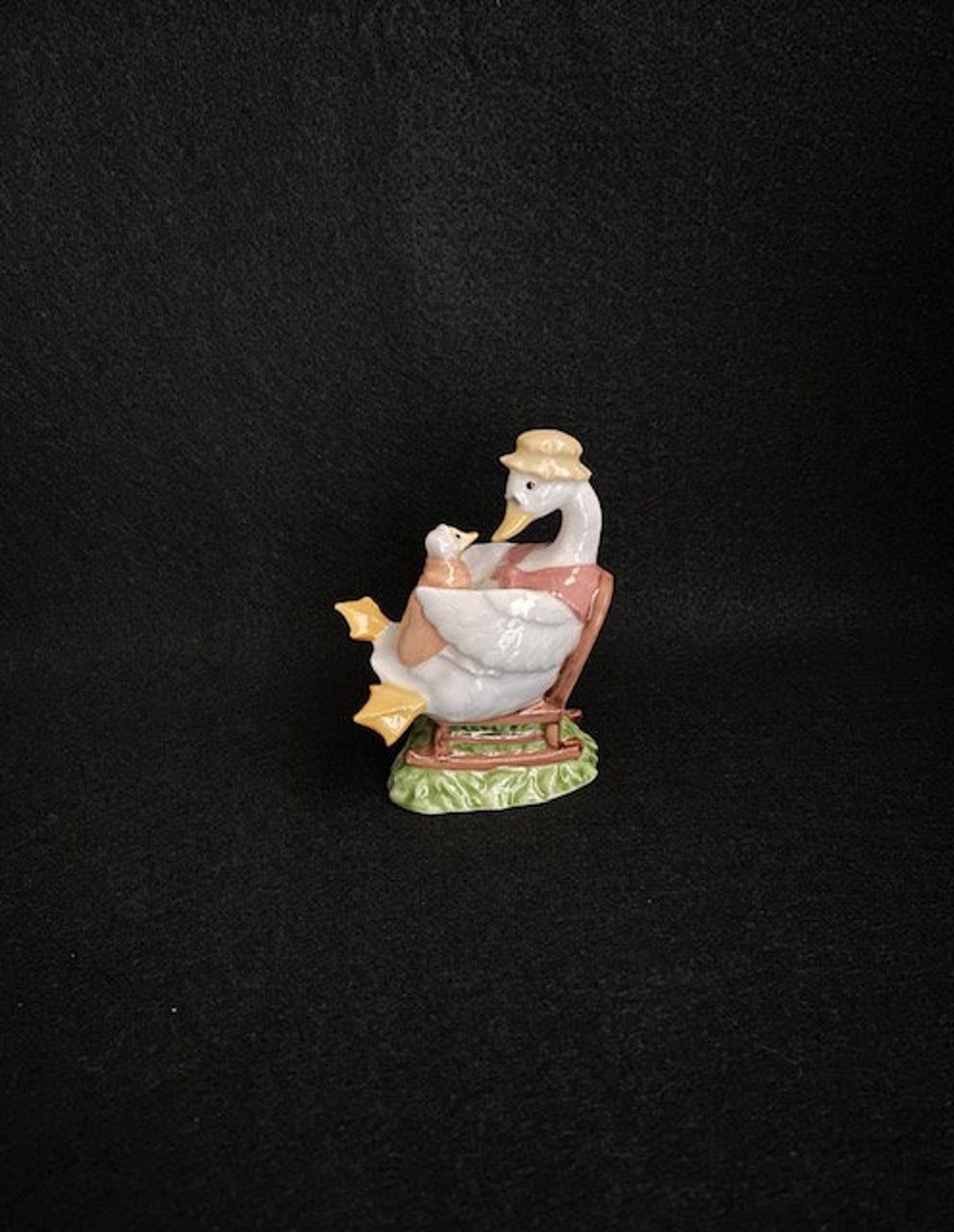 Vintage Enesco Mother Goose in Rocking Chair Holding Baby Figurine - Etsy