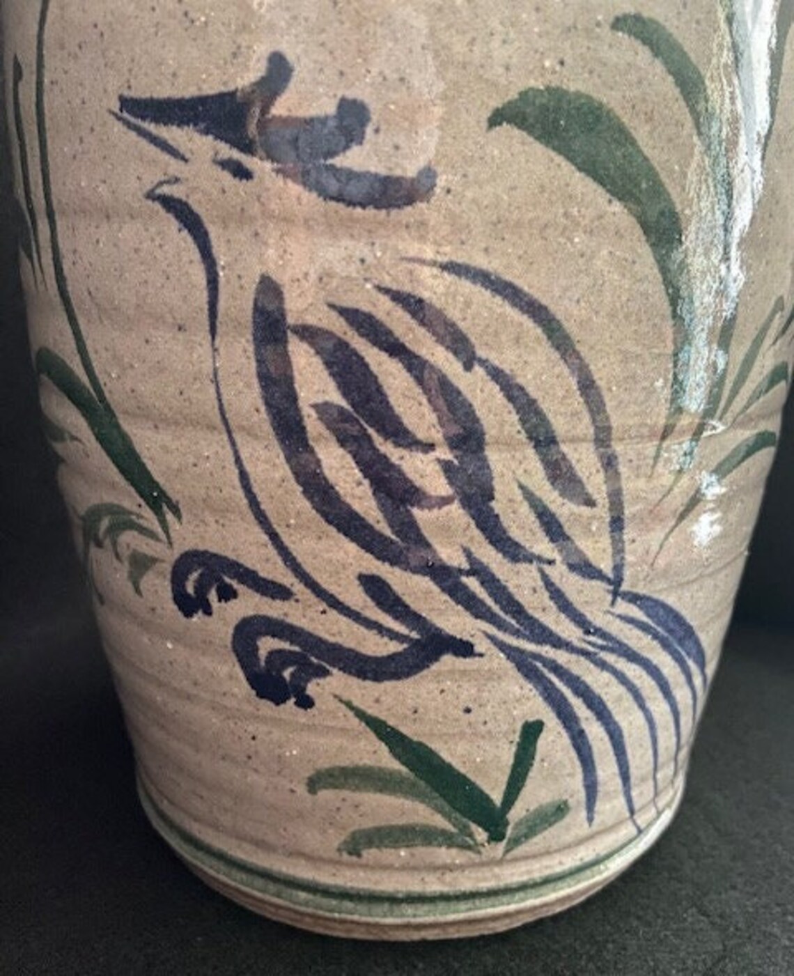 Vintage Signed Brian Marx Salt Glazed Pottery Crock / Vase / Planter ...