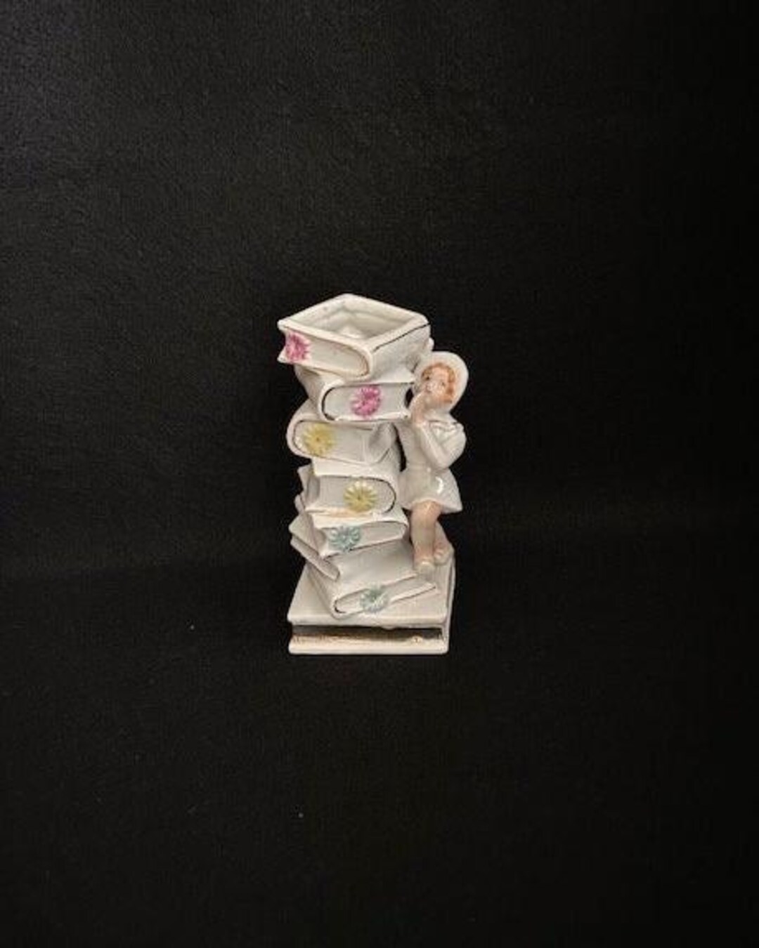 Vintage Stack of Books Vase With Girl and Flowers - Japan - Etsy