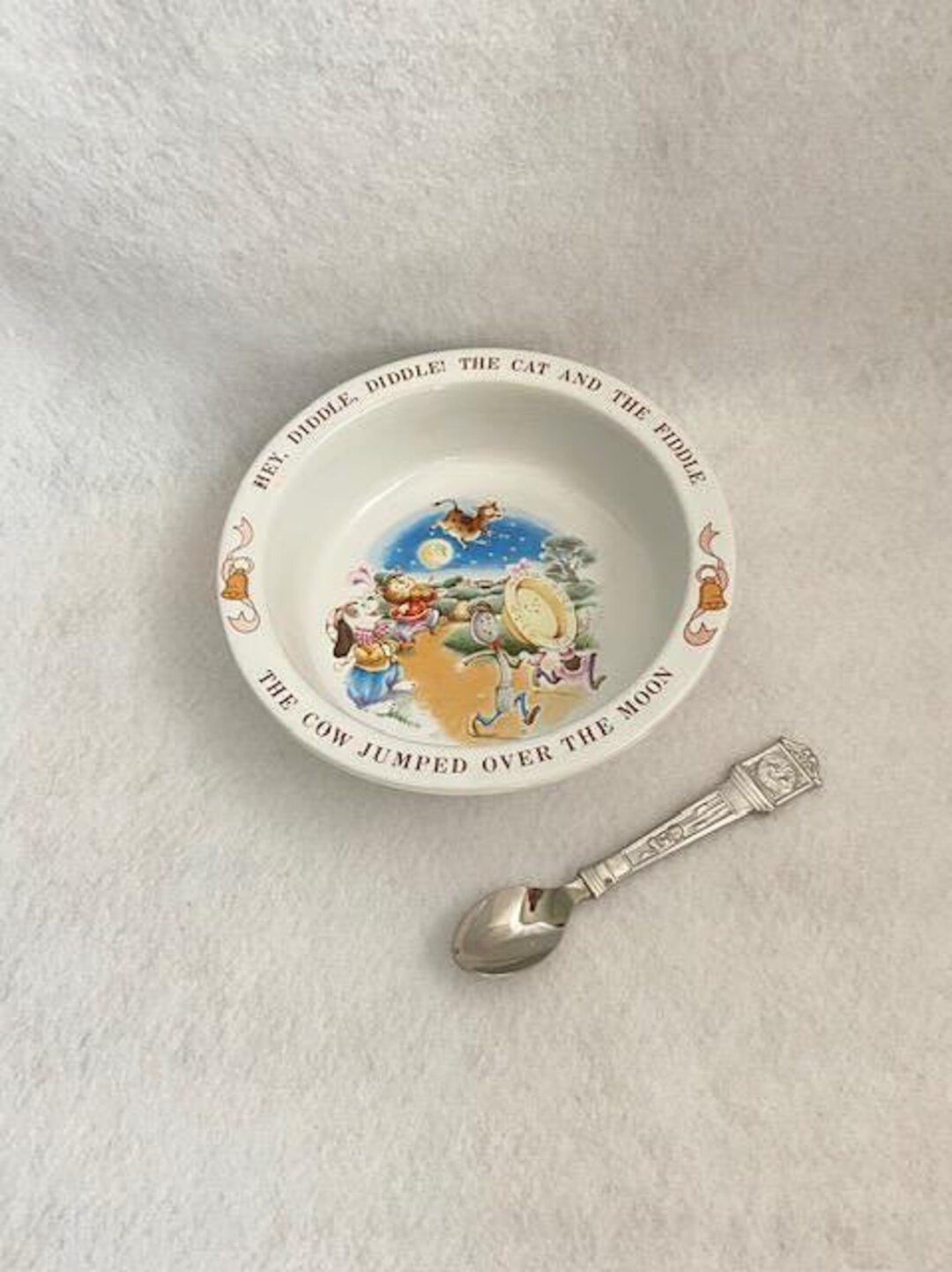 Vintage Avon 1984 Baby's Keepsake Spoon and Bowl Set / Hey Diddle ...
