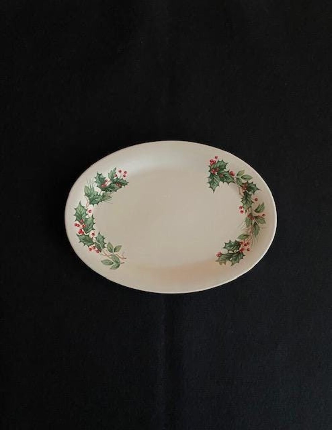 Vintage Distinctively Lefton Holly Berry Serving Platter / Tray Japan ...
