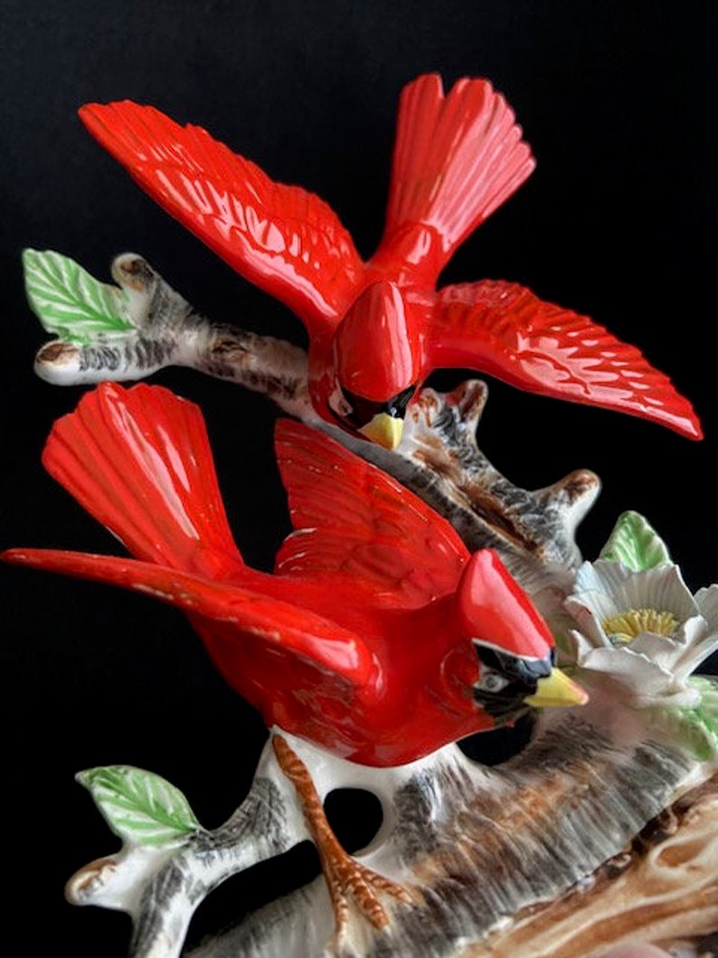 Vintage Enesco Cardinals on Branch Figurine Japan - Etsy