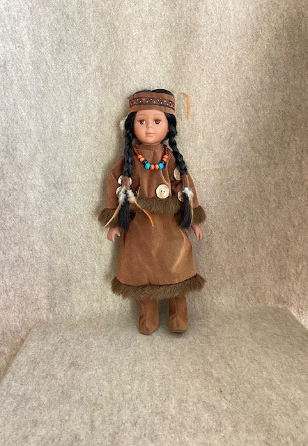 Vintage Porcelain Native American Collector Doll - Etsy