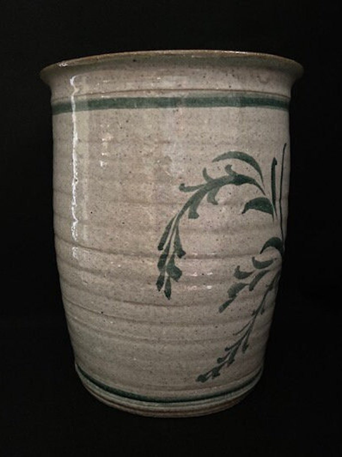 Vintage Signed Brian Marx Salt Glazed Pottery Crock / Vase / Planter ...