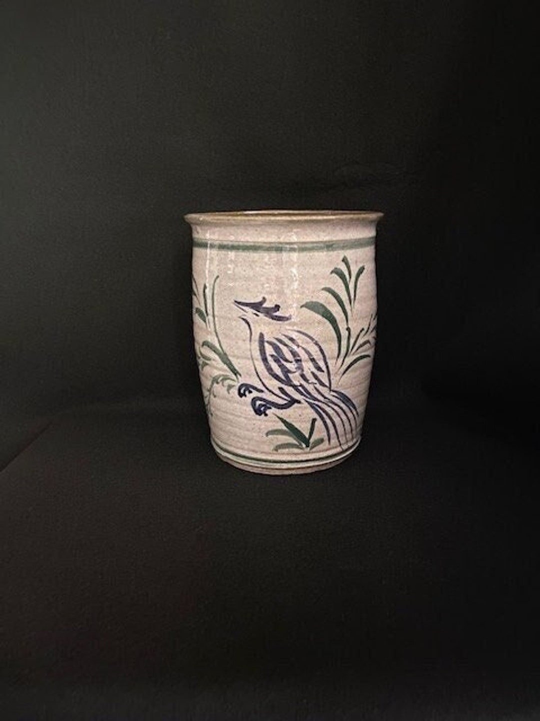 Vintage Signed Brian Marx Salt Glazed Pottery Crock / Planter / Vase ...