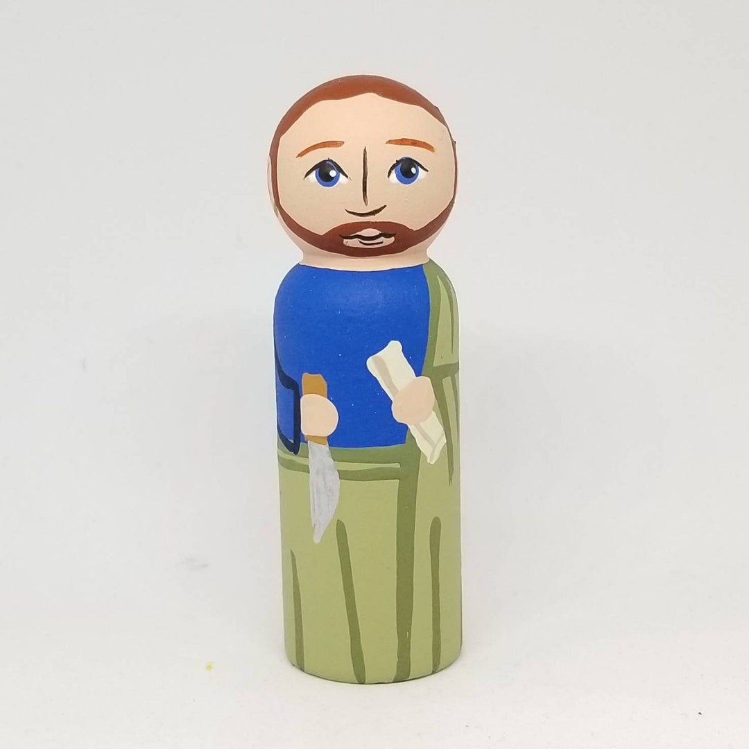 St. Bartholomew / St. Nathaniel Peg Doll - Etsy