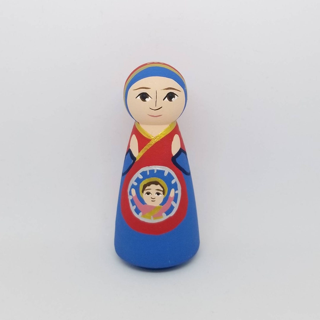 Mary, Mother of God Peg Doll, Saint Peg Dolls, Catholic Gift, Baptism ...