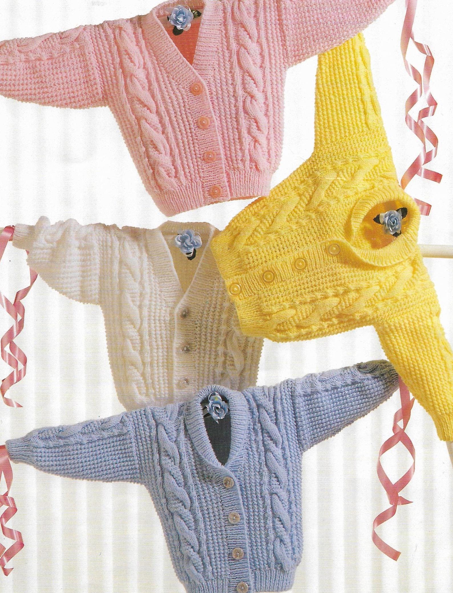 8 X Aran Knitting Pattern Children Toddler Baby Boy Girl Cable Aran PDF ...