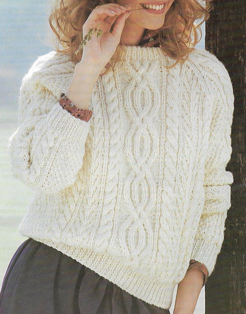 12 X Family Aran Cable Women Men Child Aran Knitting Pattern Cardigan ...