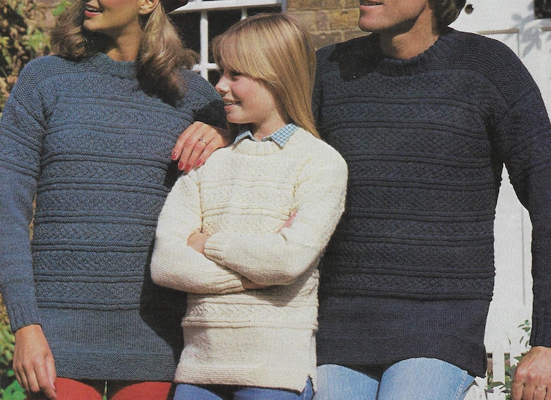 11 X Guernsey Style DK Pdf Family Boys Knitting Pattern Ladies Mens ...