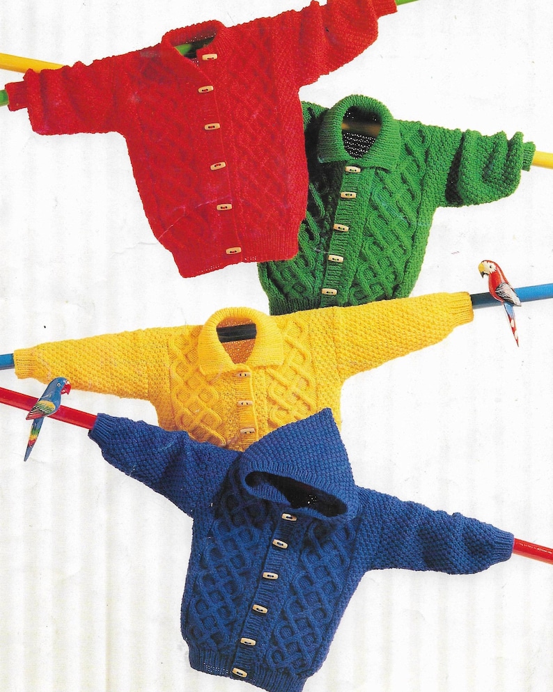 8 X Aran Knitting Pattern Children Toddler Baby Boy Girl Cable Aran PDF ...