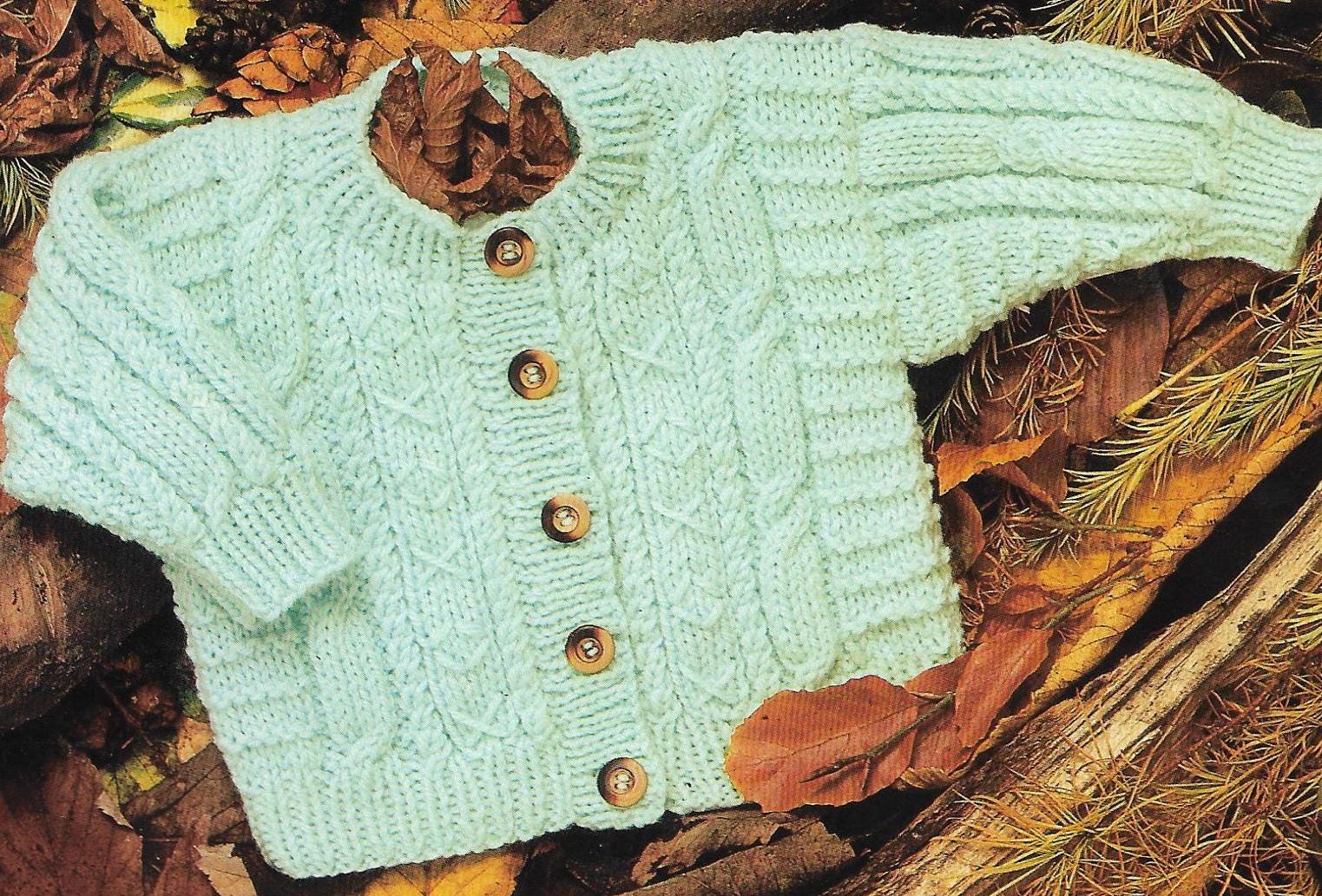 5 X Aran Knitting Pattern Children Toddler Baby Boy Girl Cable Aran PDF ...