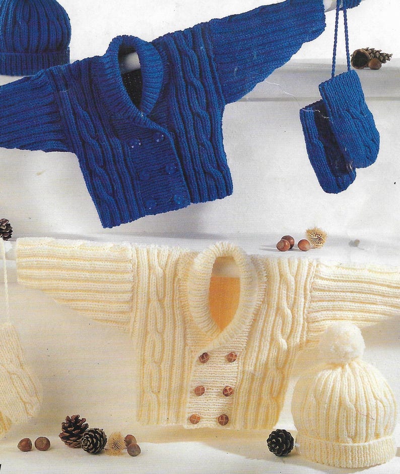 8 X Aran Knitting Pattern Children Toddler Baby Boy Girl Cable Aran PDF ...