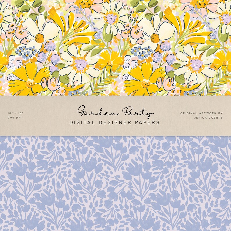 Spring Floral Digital Papers Floral Prints Bright Floral Patterns ...
