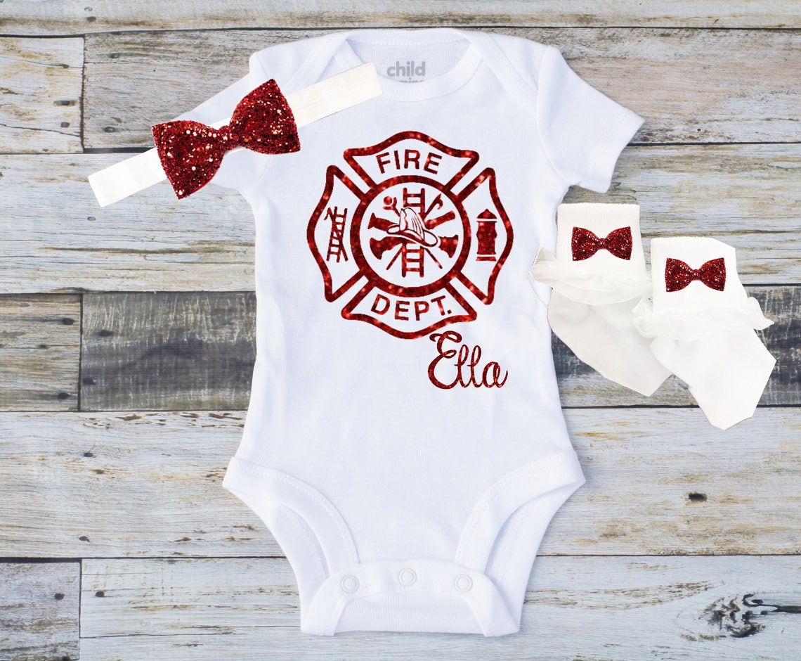 Firefighter Baby, Firefighter Onesie, Firefighter Kid, Fire Dept Baby ...