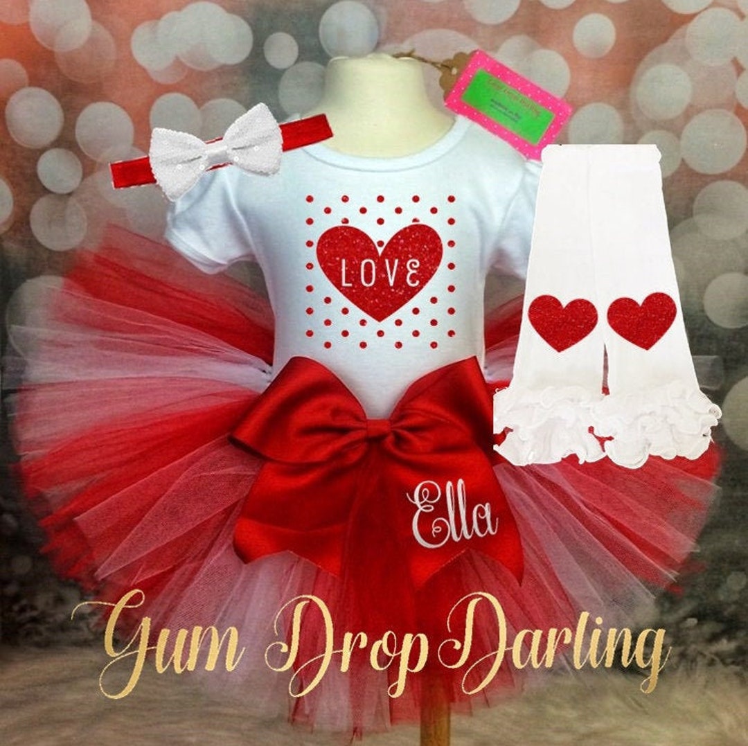 Traje de San Valentín, San Valentín Tutu, San Valentín, Camisa del Día de San Valentín, Tutú de ...