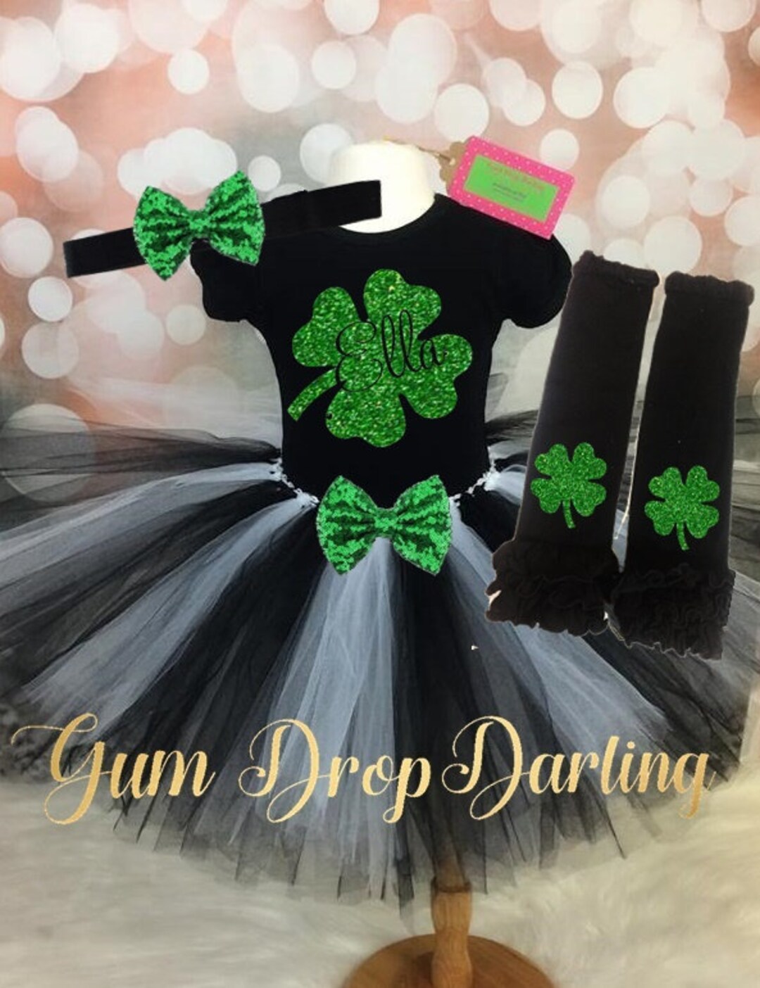 Shamrock Tutu, Girls St Patricks, Shamrock Top, Shamrock Outfit ...
