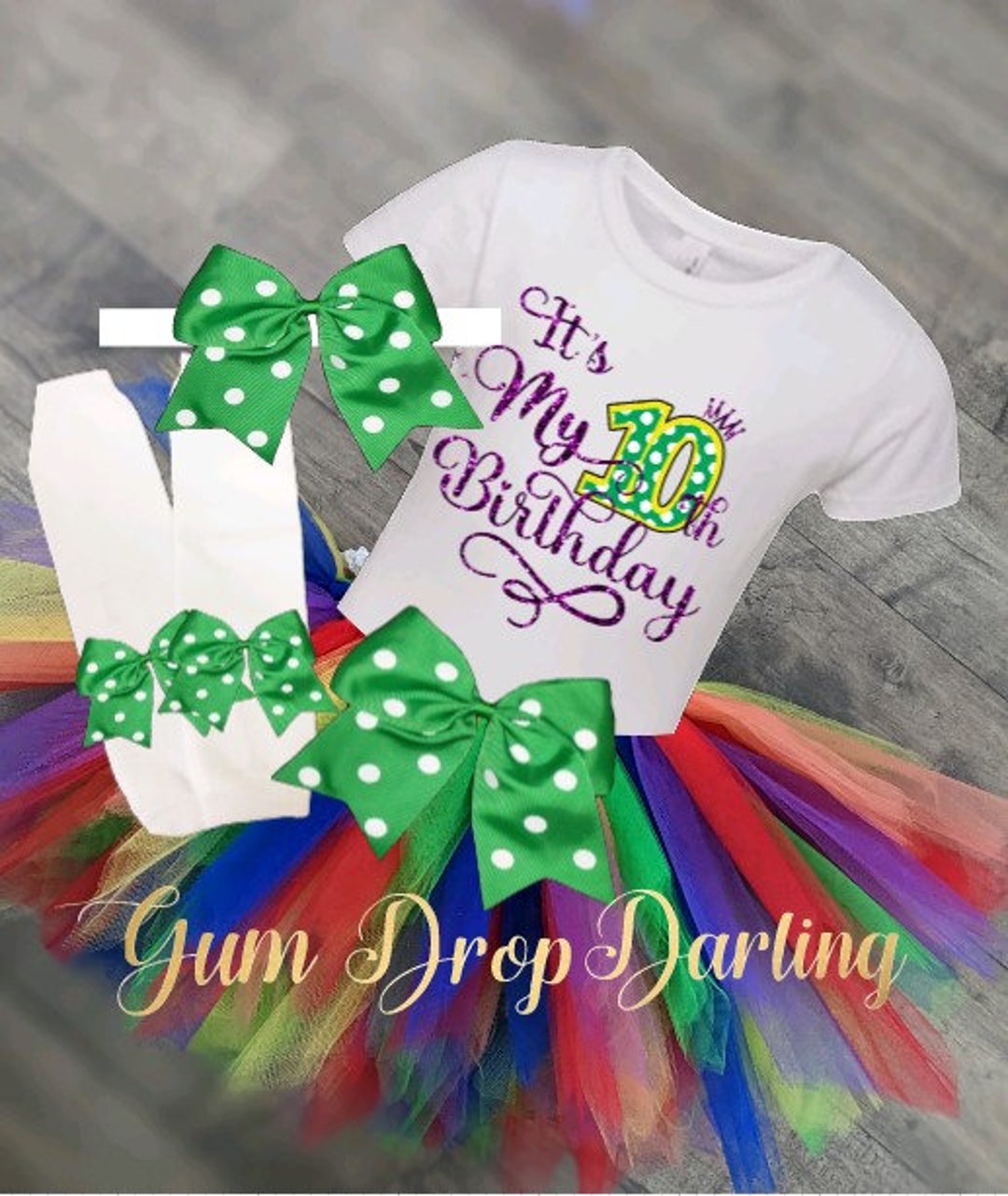 Rainbow Girls Birthday, Colorful Tutu, Rainbow Tutu, Tenth Birthday ...