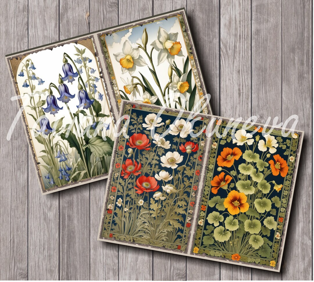 Junk Journal Pages, Plants Scrapbook Page, Botanical Journal, Printable ...