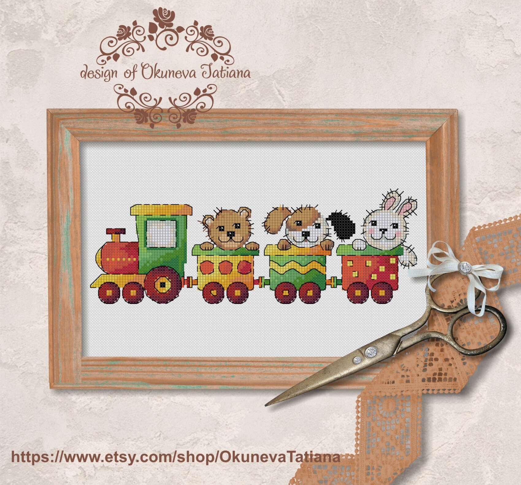 Toys in the Train Cross Stitch Pattern, Funny Cross Stitch, PDF Instant ...