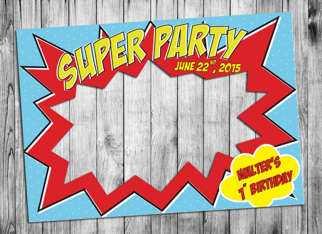 Superhero Frame, Superhero Birthday Photo Booth Frame, Superhero Frame ...