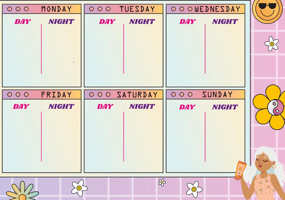 Skin Cycling Calendar, Weekly Skincare Planner, Daily Skincare Routine ...