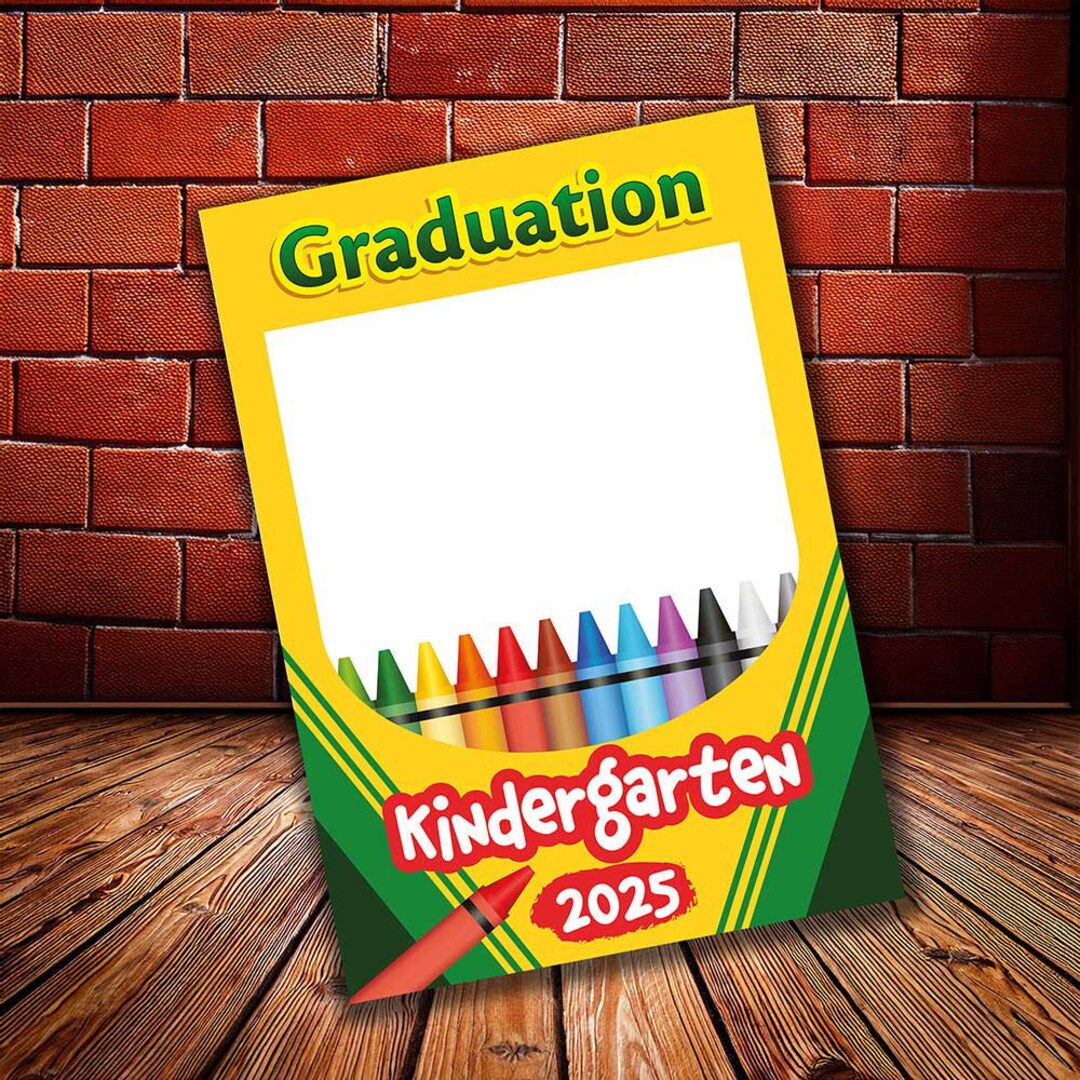 Crayon Kindergarten Graduation 2024 Photo Booth Frame (digital) - Etsy