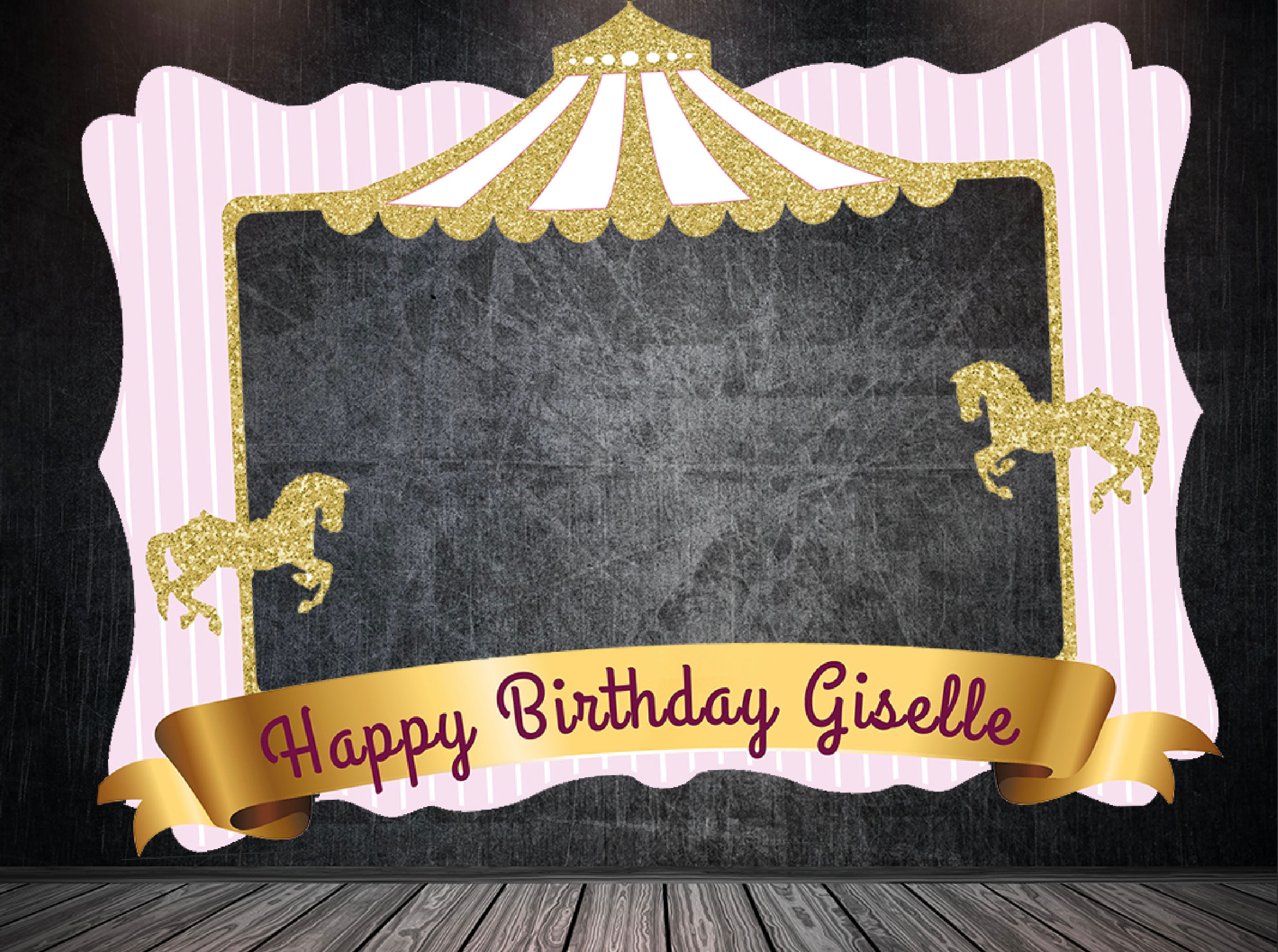 Carousel Birthday Frame Pink Carousel Birthday Frame First | Etsy