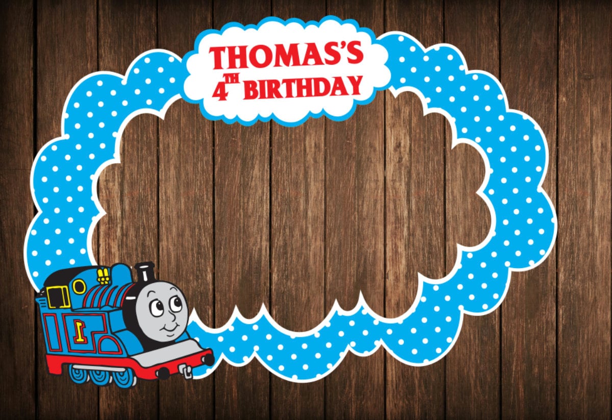 PRINTABLE Thomas the Train Photo Booth Frame, Thomas Birthday Photo ...