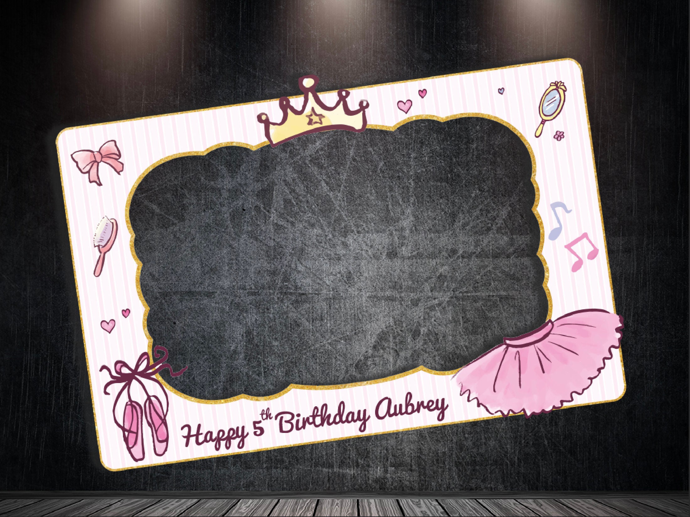 Ballerina Birthday Frame, Birthday Party, Photo Booth Frame, Ballerina ...