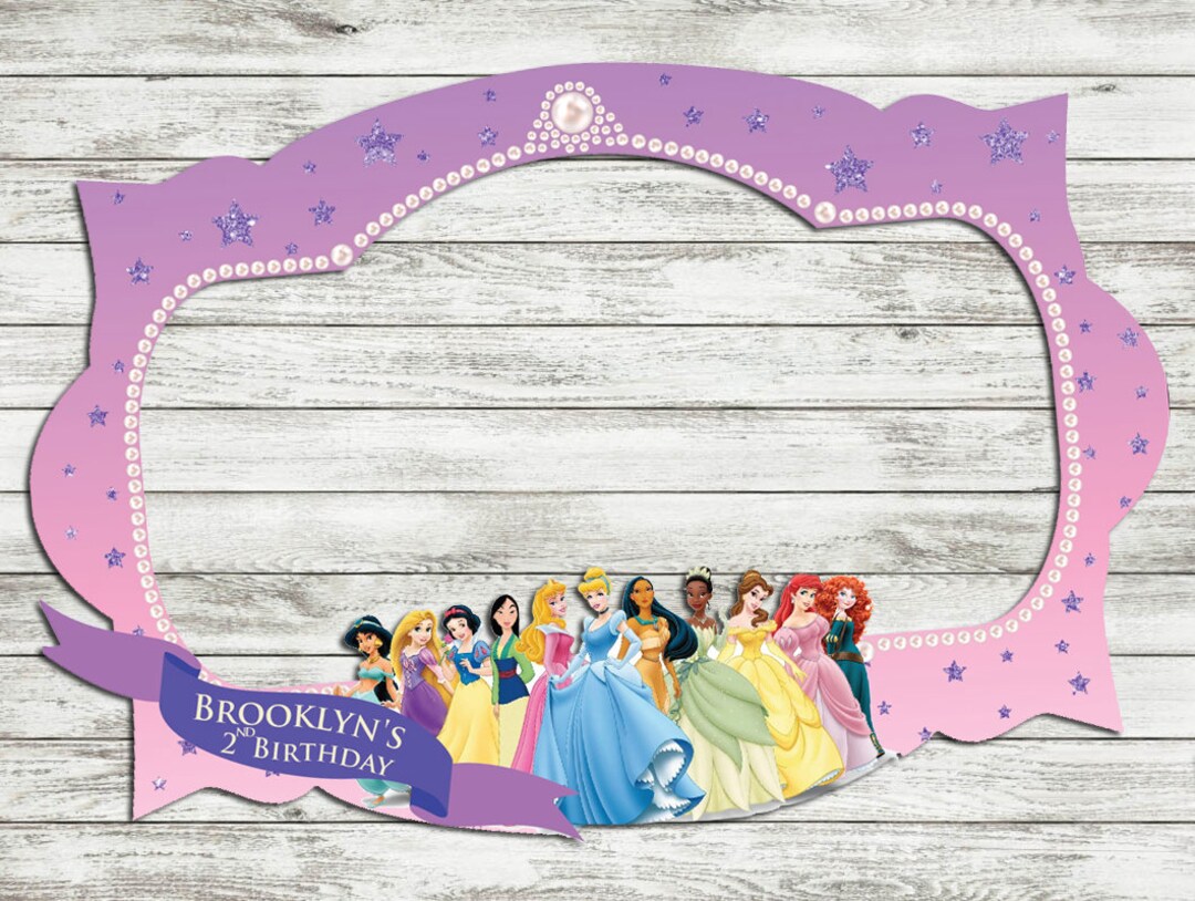 Princess Birthday Frame, First Birthday Party, Photo Booth Frame, Pink ...